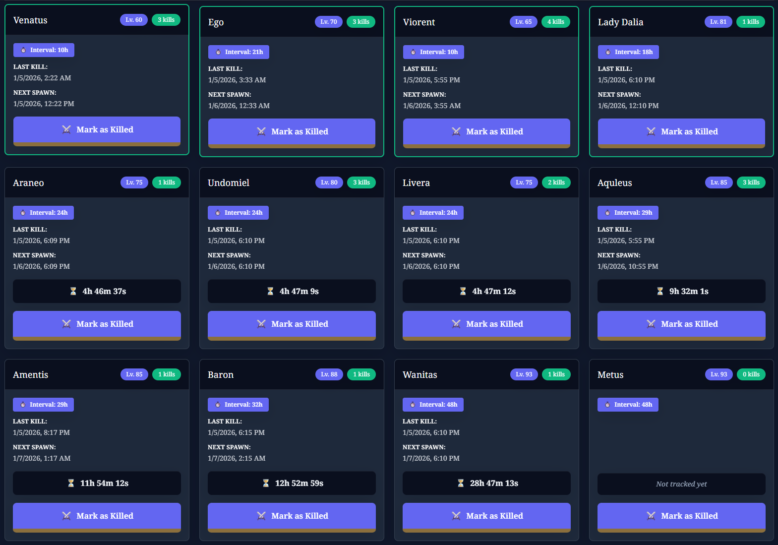 Boss Tracker L9 Ultimate Discord Bot For Lord Nine Boss Tracking